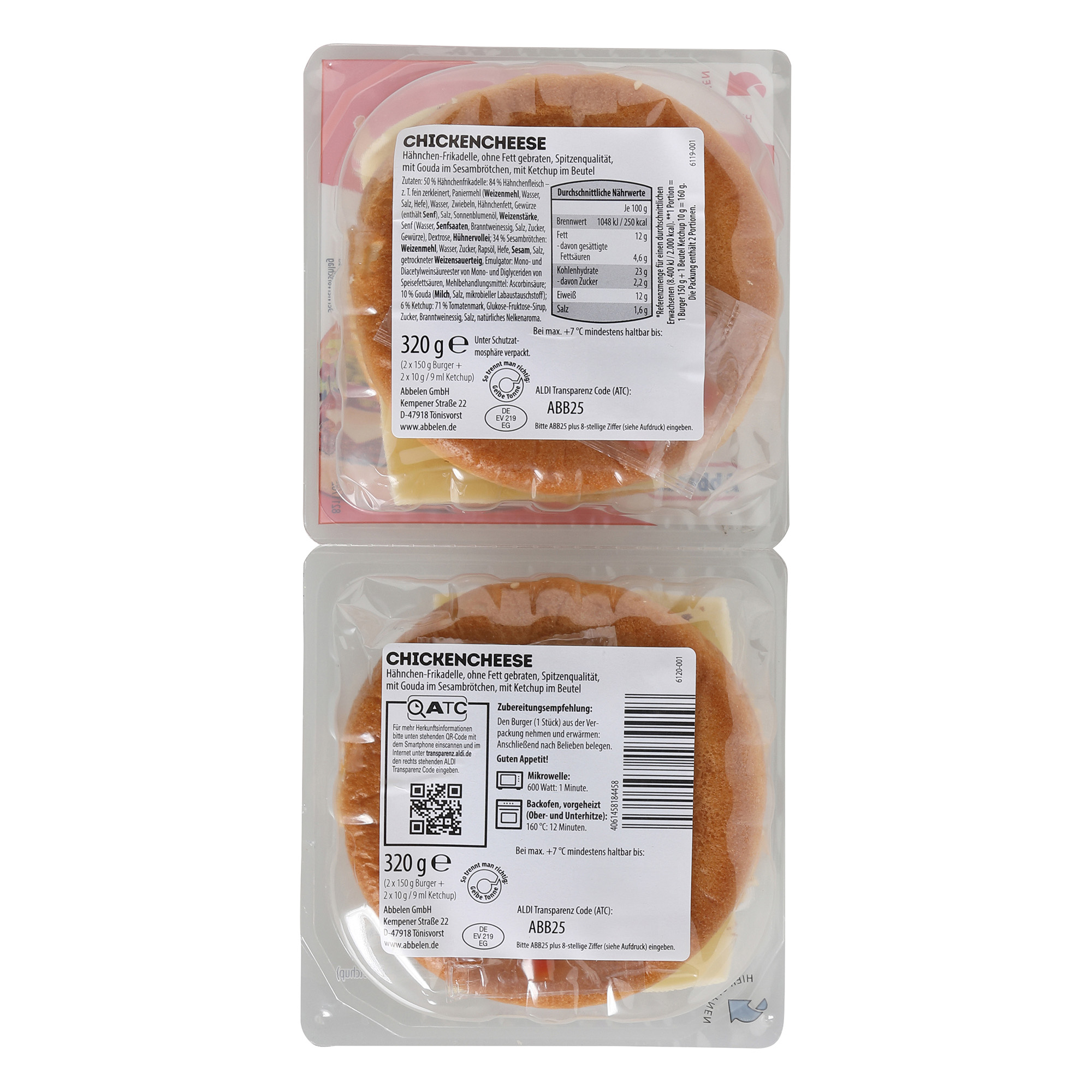 Burger im Doppelpack, Chicken Cheese | ALDI-now