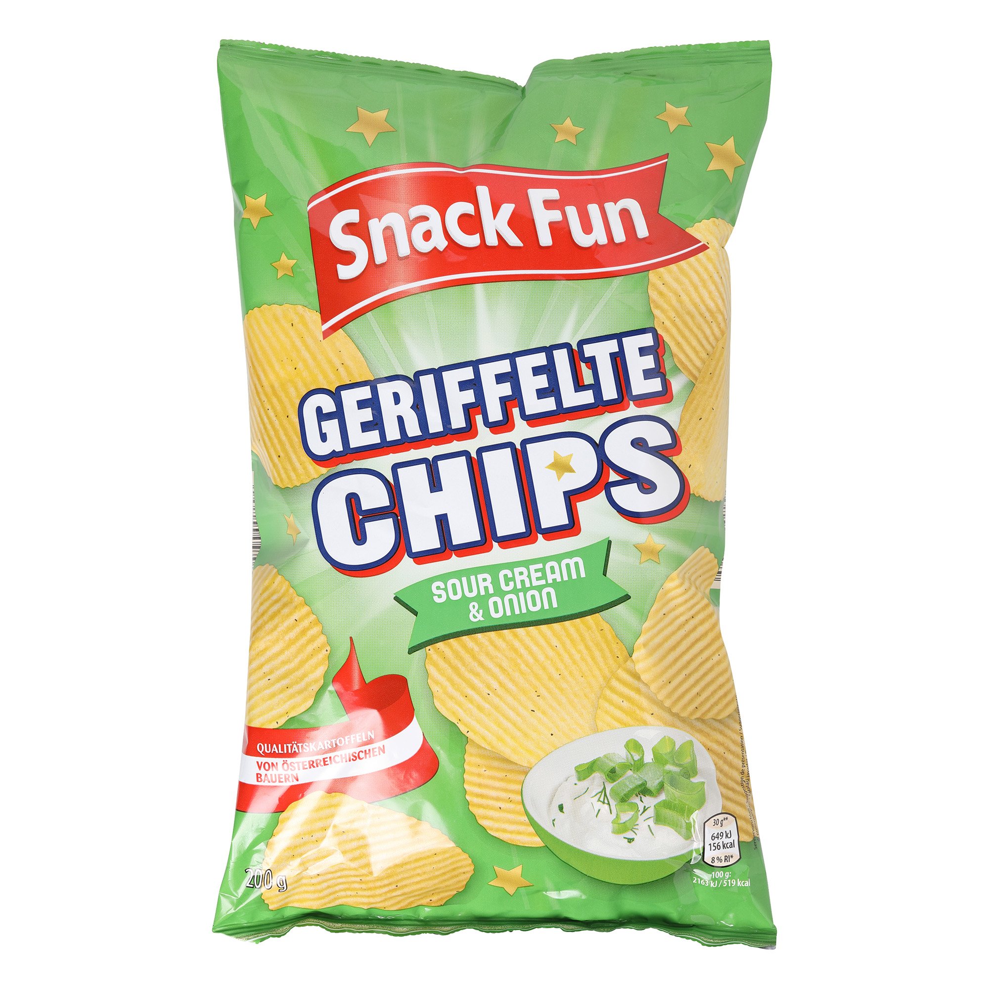 SNACK FUN Riffel Chips, crème acidulée et d'oignon | ALDI-now