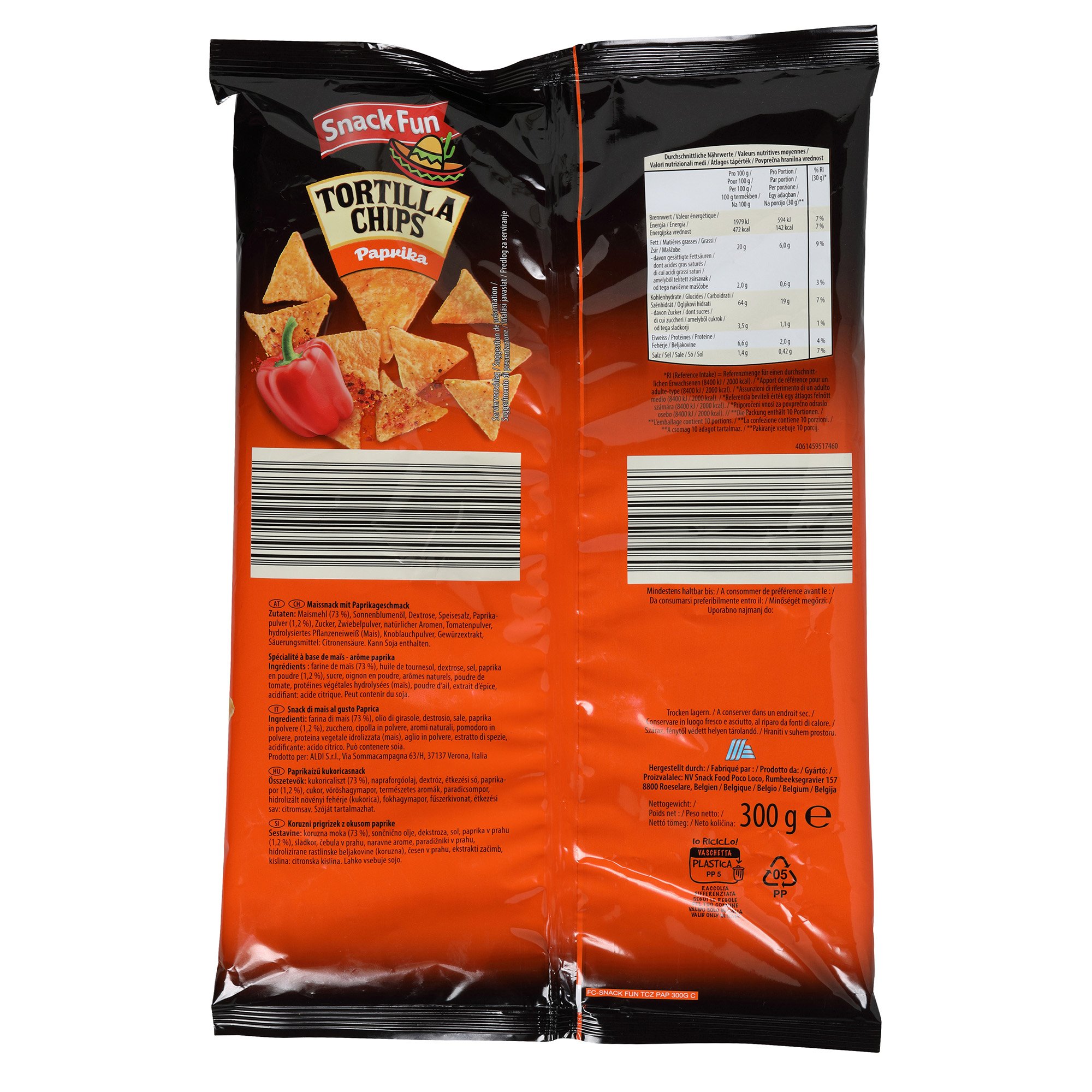 SNACK FUN Tortilla Chips, Paprika | ALDI-now