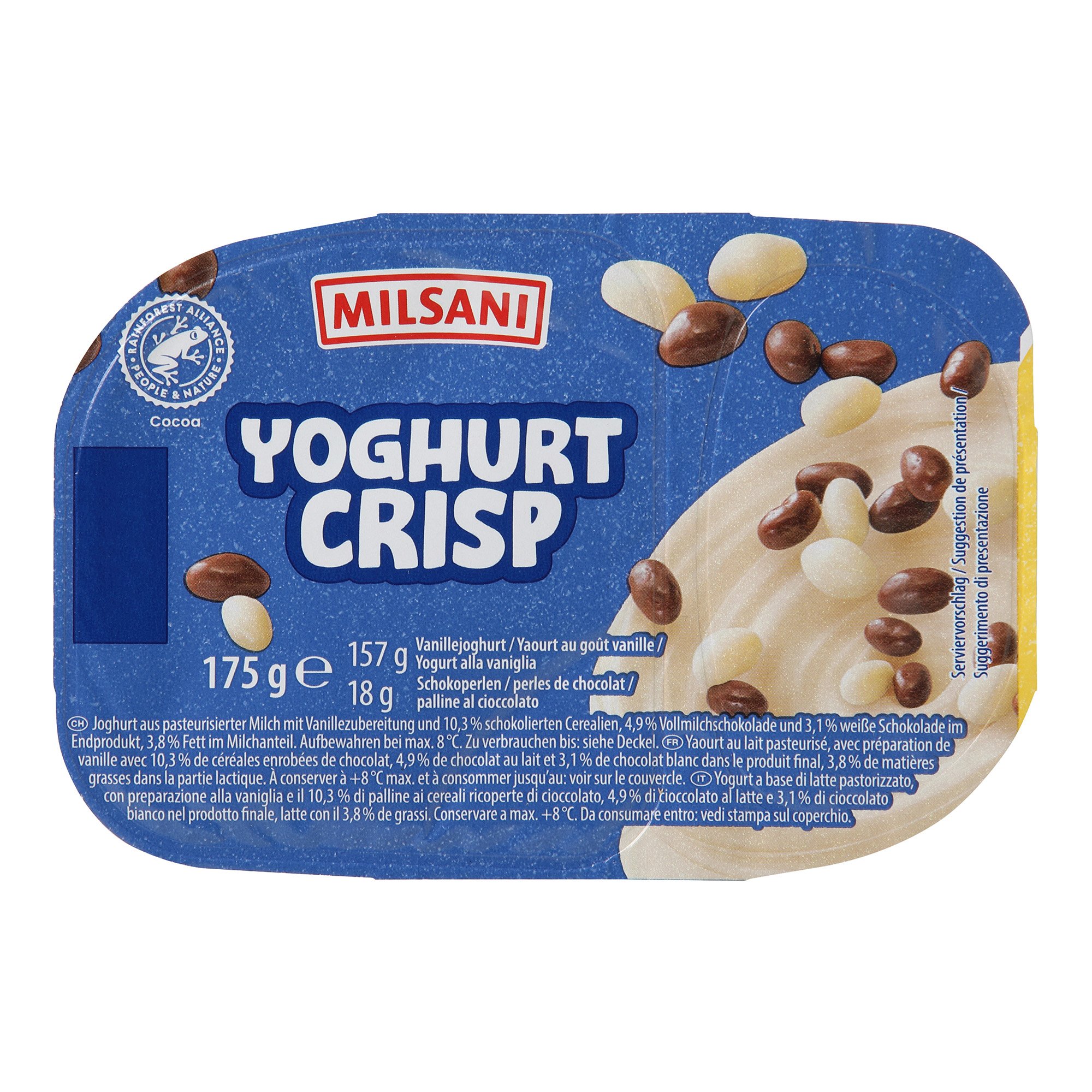 MILSANI Yogourt Crisp, Yaourt à la vanille avec perles de chocolat ...