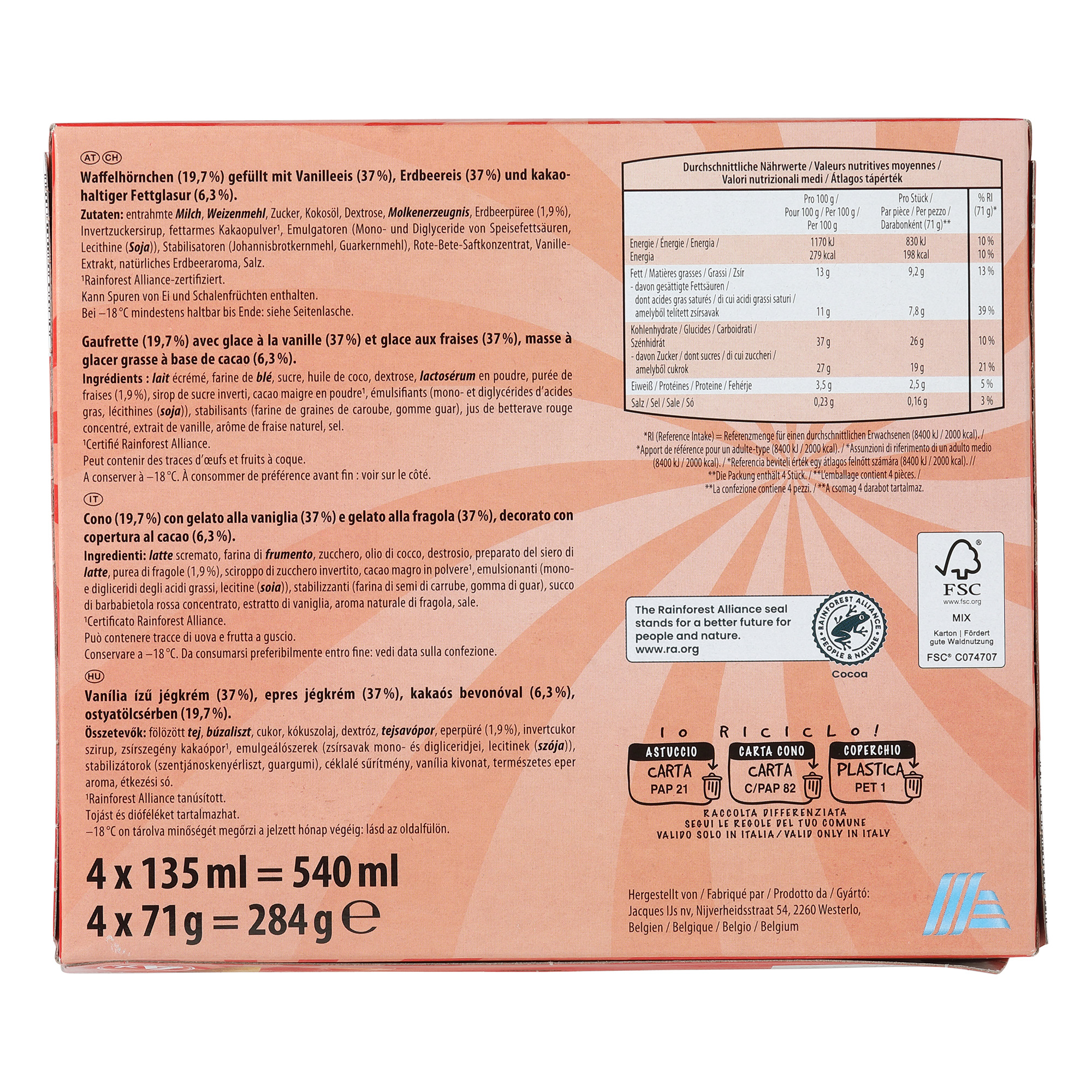 MUCCI Soft Ice Cones, Vanille-Erdbeere | ALDI-now