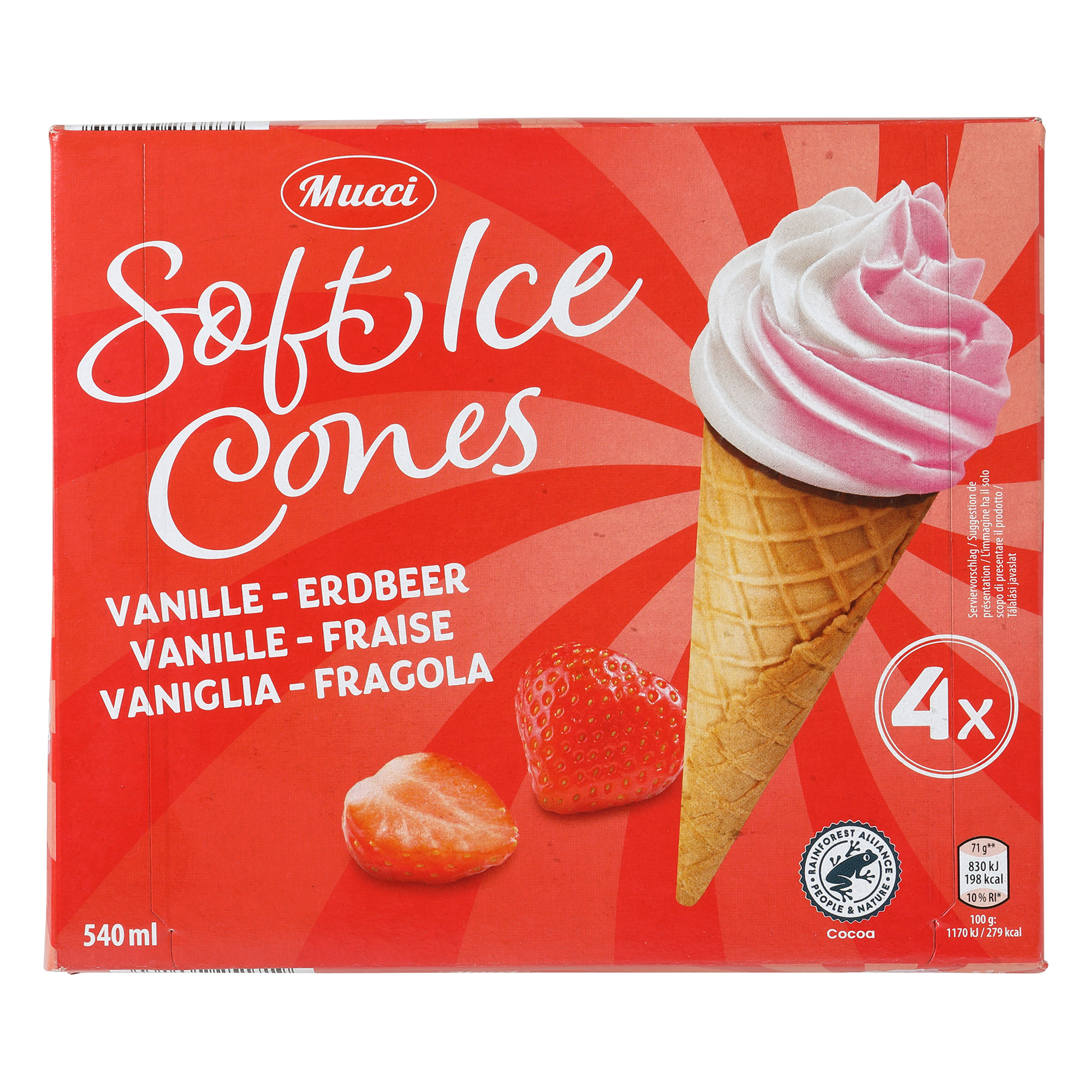 MUCCI Soft Ice Cones, Vanille-Erdbeere | ALDI-now