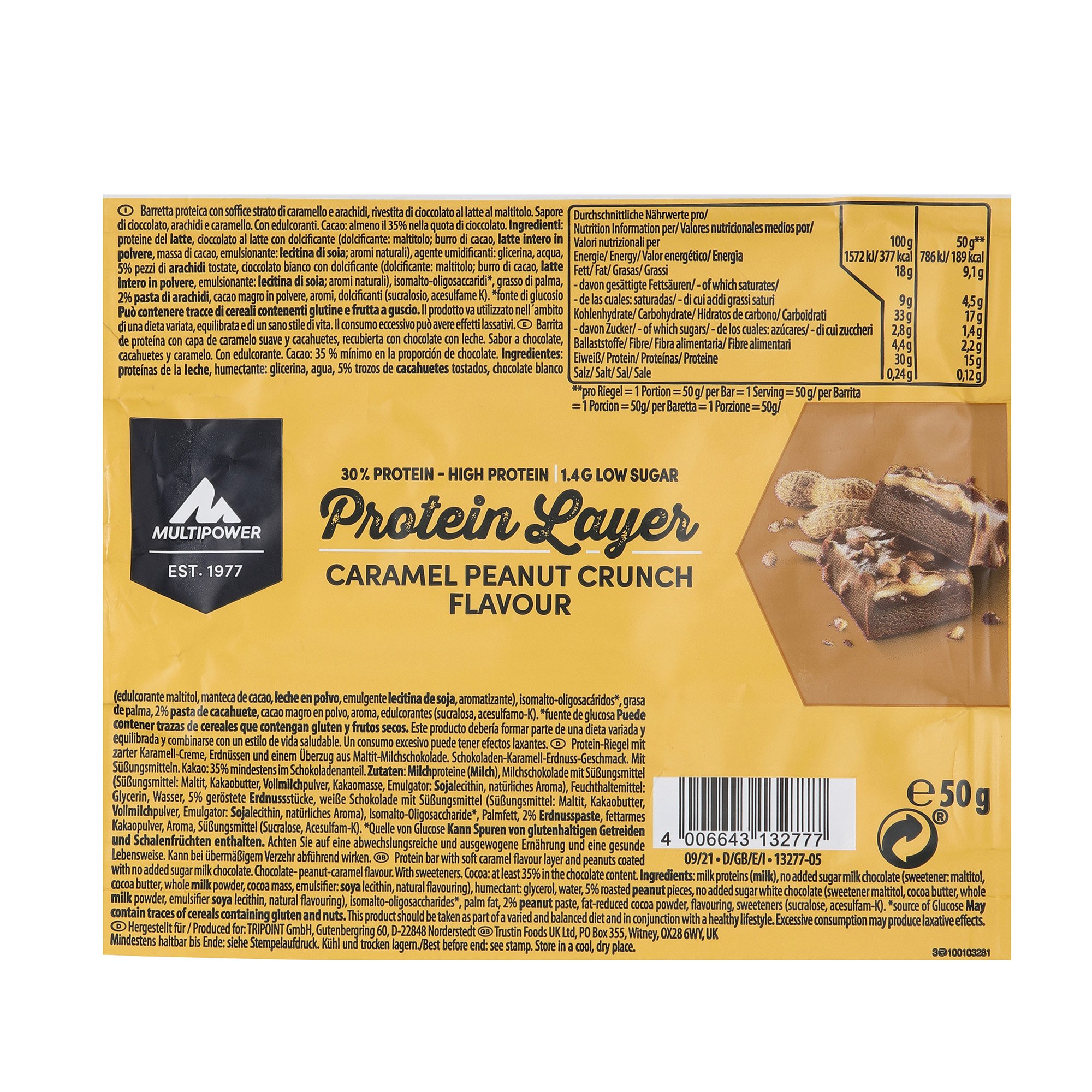 MULTIPOWER Protein Layer, Caramel Peanut Crunch | ALDI-now