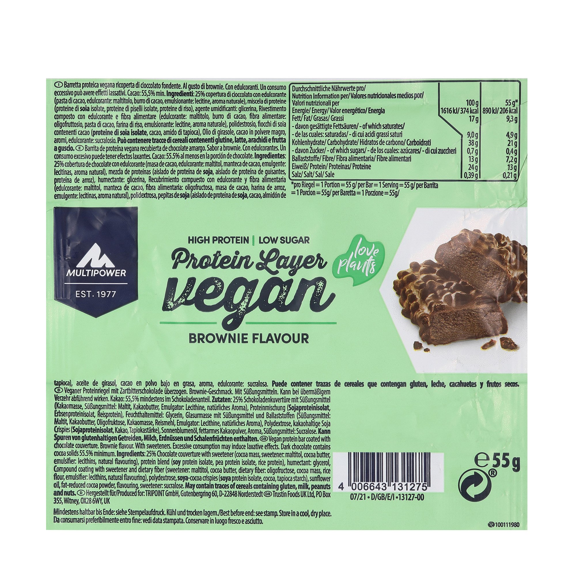 MULTIPOWER Protein Layer, Vegan Brownie | ALDI-now