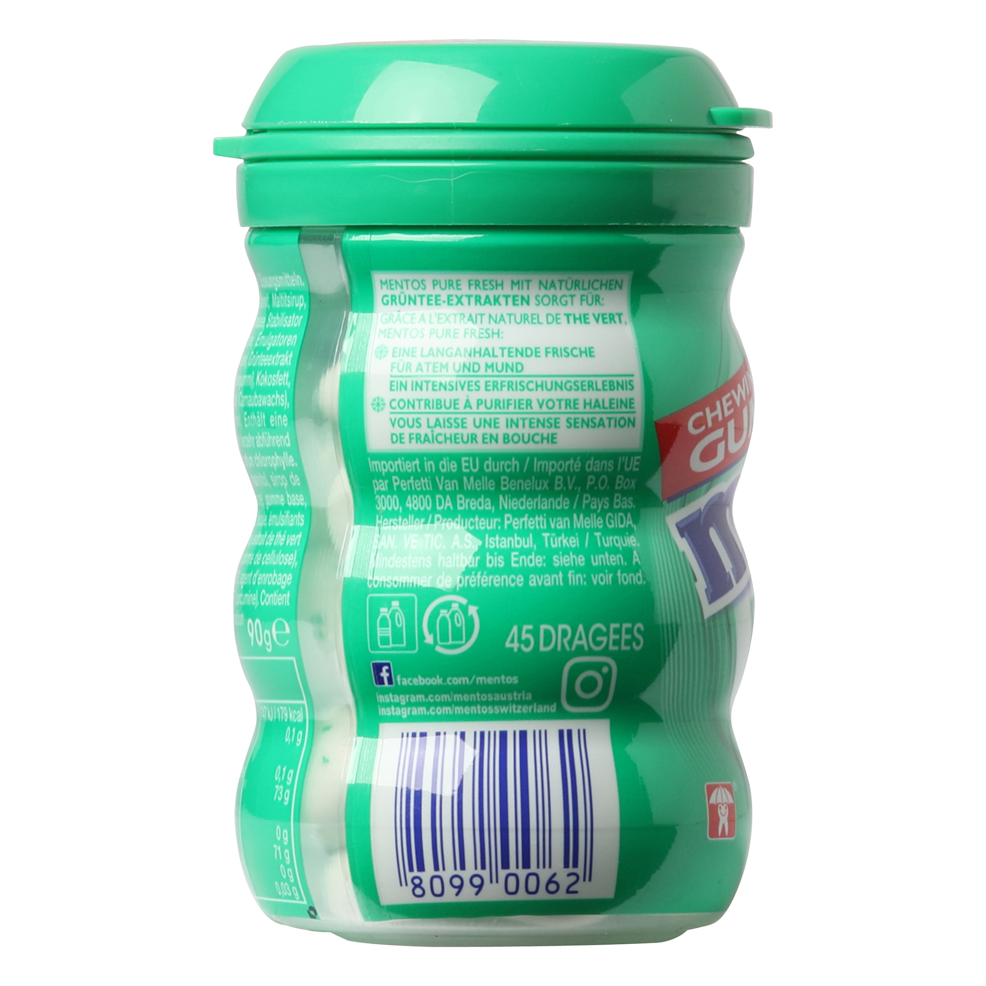 MENTOS Pure Bottle Chewing-gum, Fresh Spearmint | ALDI-now