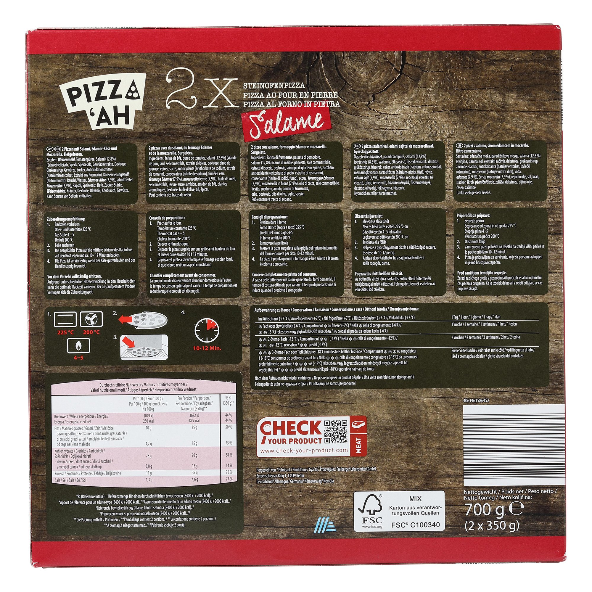 PIZZ'AH Pizza cuite dans un four en pierre, Salami | ALDI-now