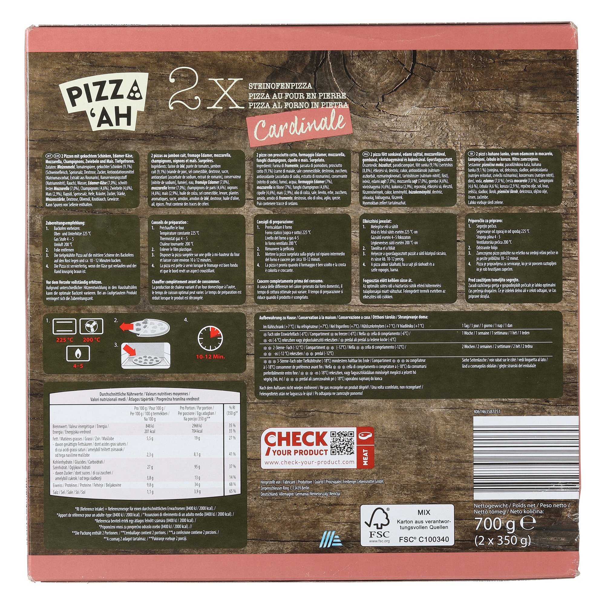 PIZZ'AH Pizza cuite dans un four en pierre, Cardinale | ALDI-now