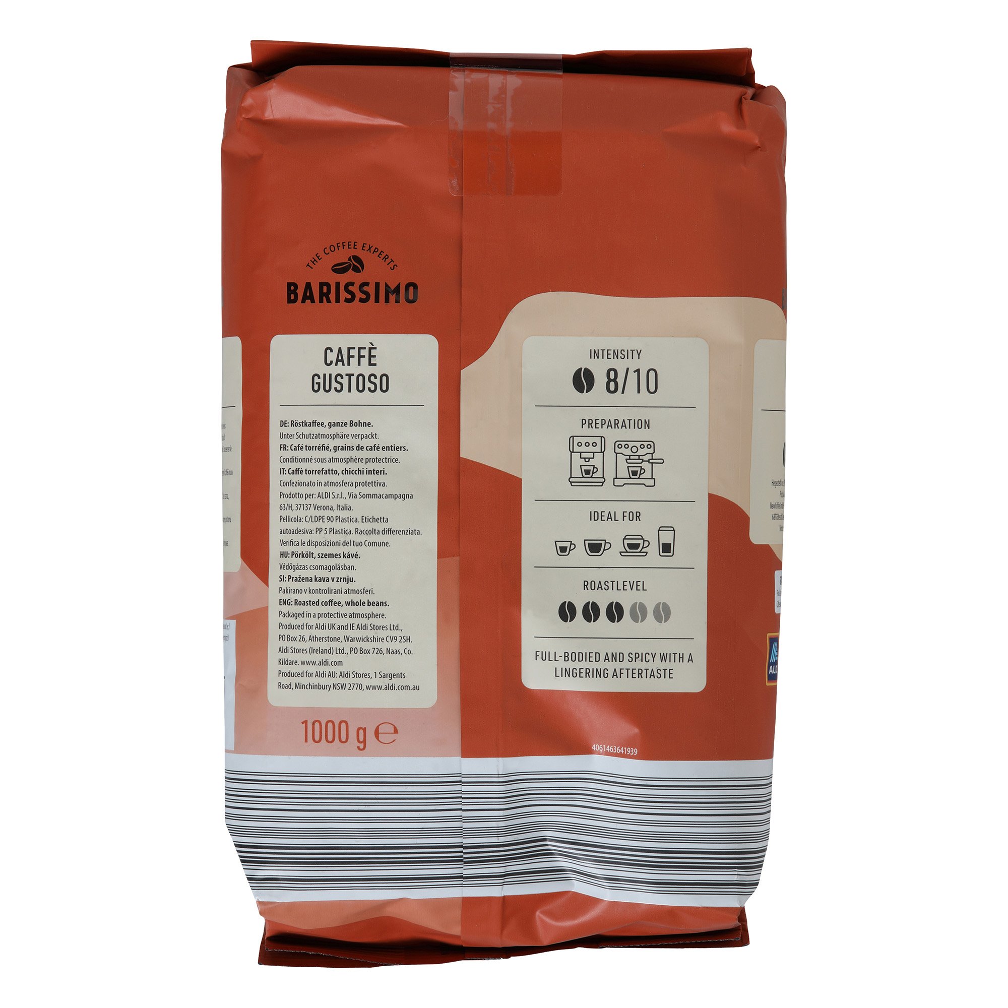 BARISSIMO Kaffee Gustoso, ganze Bohnen | ALDI-now