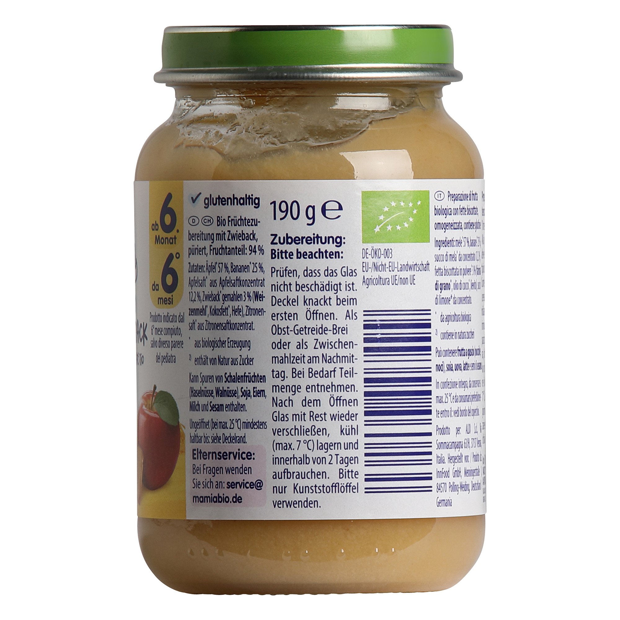 MAMIA BIO Alimenti per la prima infanzia, Mela, banana e fette ...