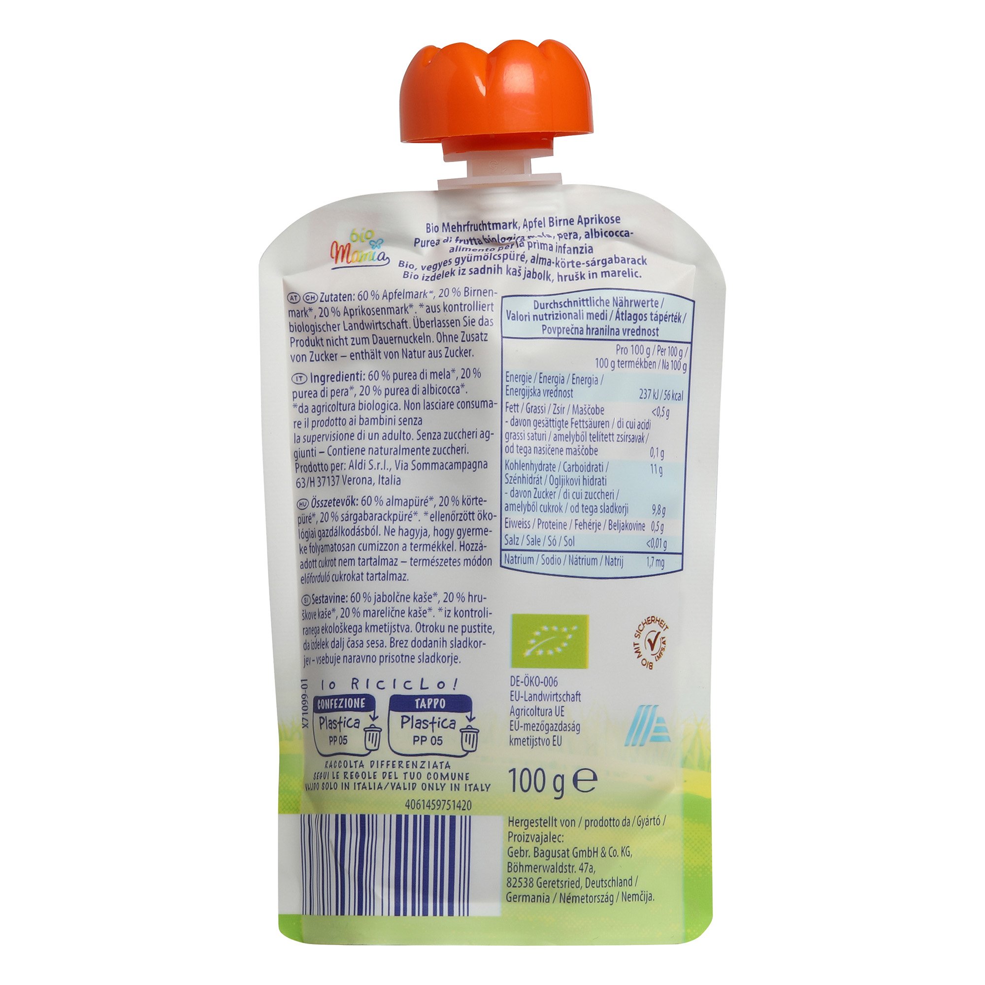 MAMIA BIO Quetschbeutel, Birne-Apfel-Aprikose | ALDI-now