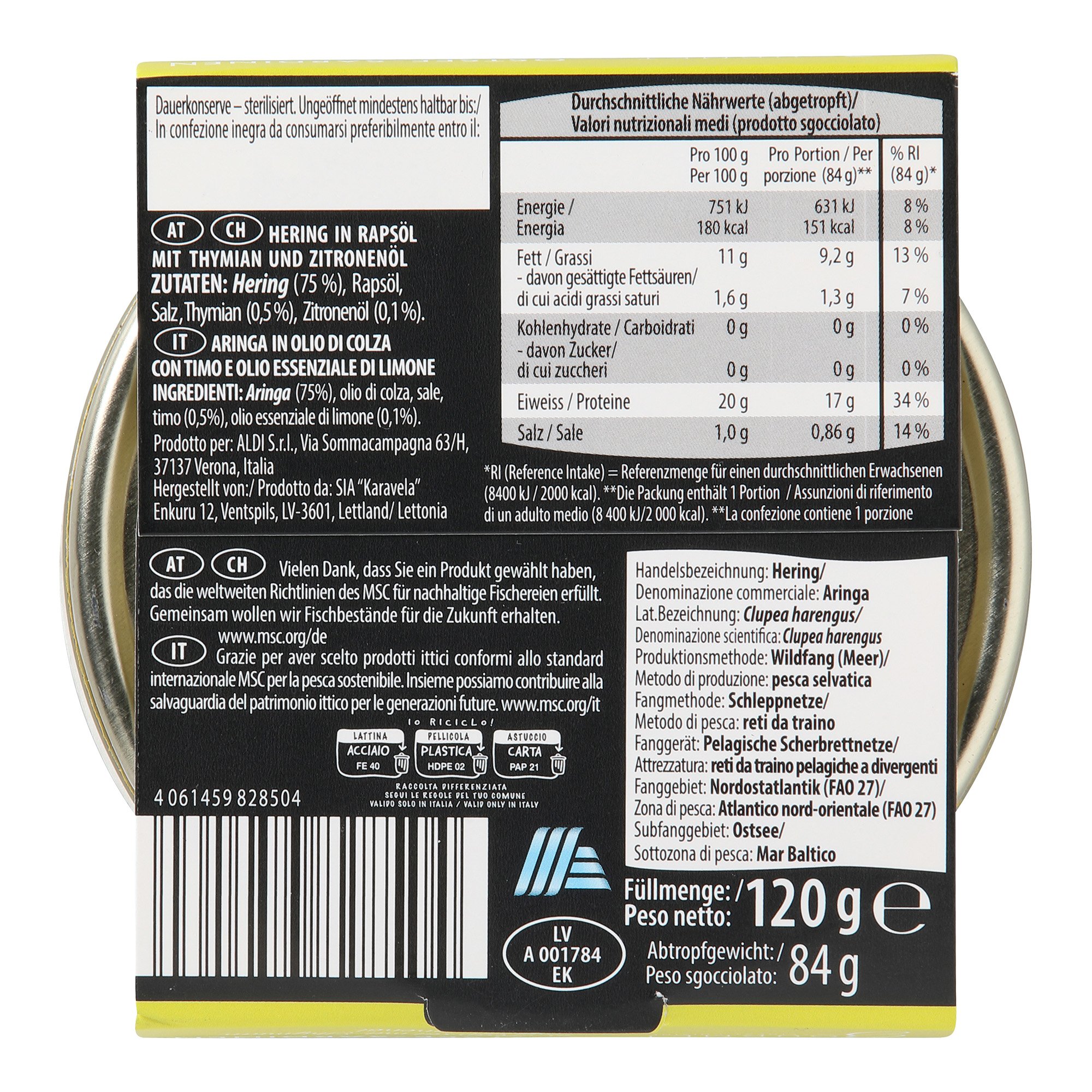 GOURMET Ostsee-Sardinen in Rapsöl mit Thymian & Zitrone | ALDI-now