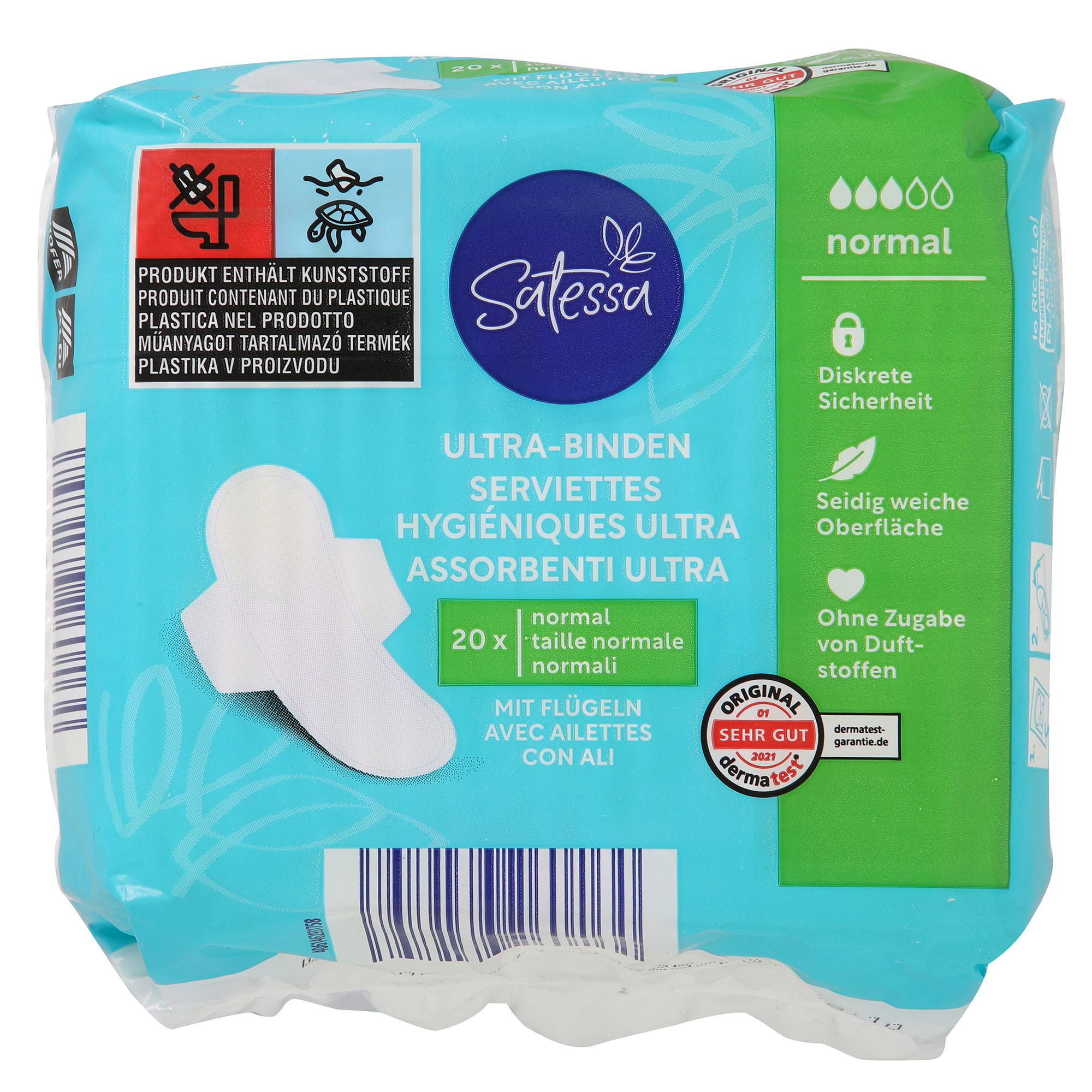 SATESSA Damenbinden Ultradünn, Normal mit Flügel | ALDI-now