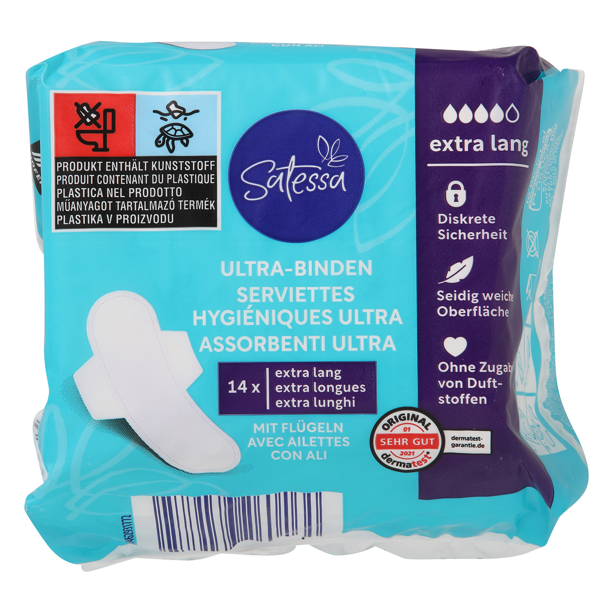 SATESSA Damenbinden Ultradünn, Super mit Flügel | ALDI-now