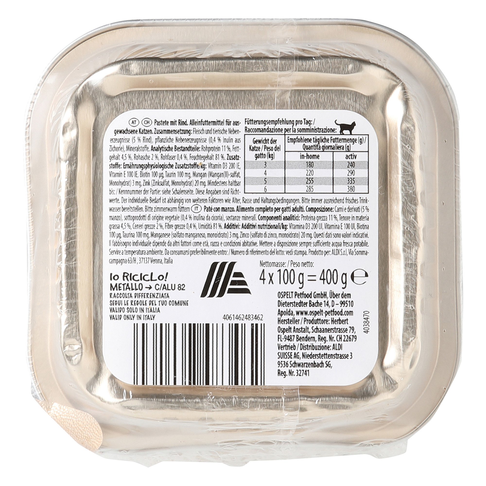 CACHET Katzenfutter 4er-Pack, Rind | ALDI-now