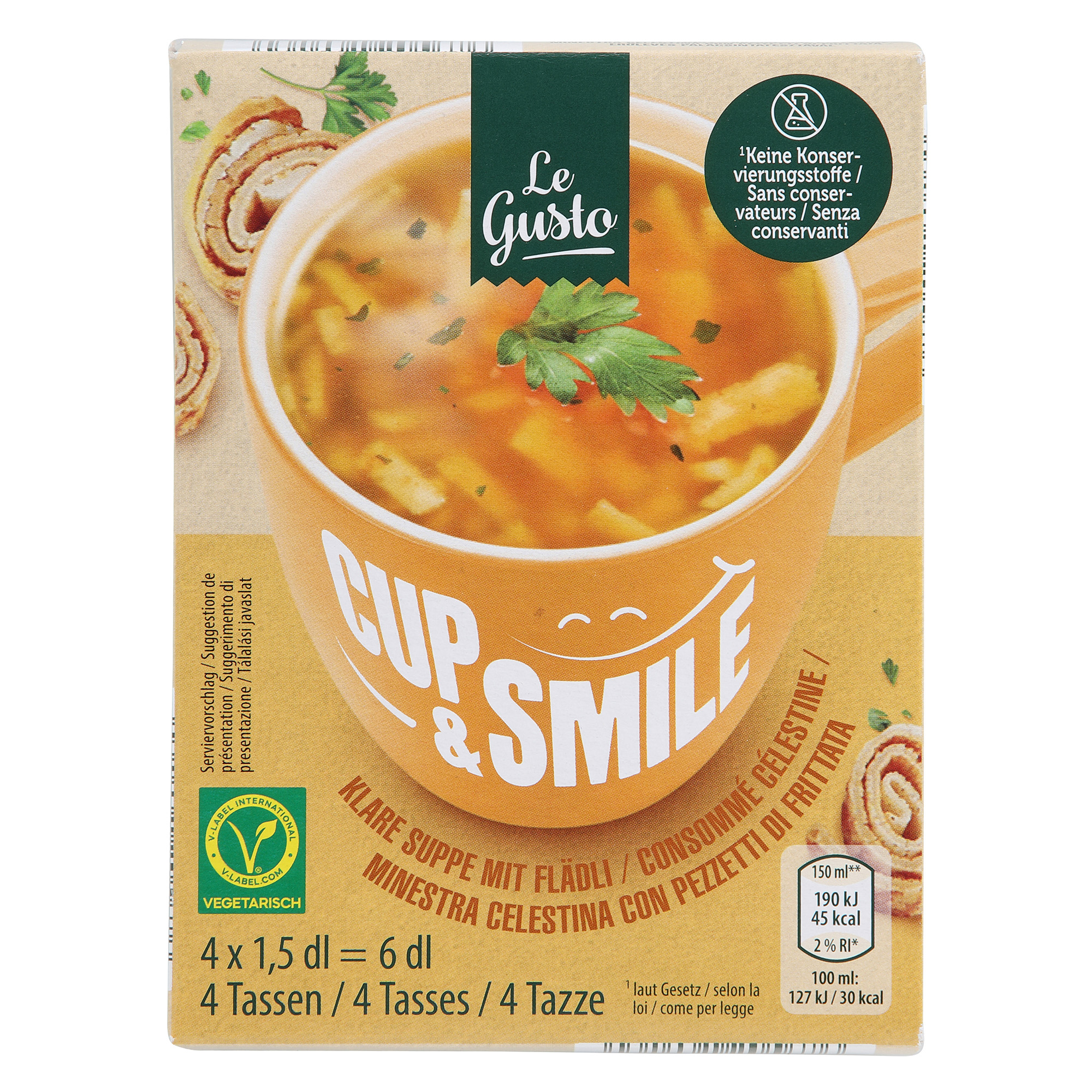 LE GUSTO Soupes instantanées, pack de 4, consommé | ALDI-now