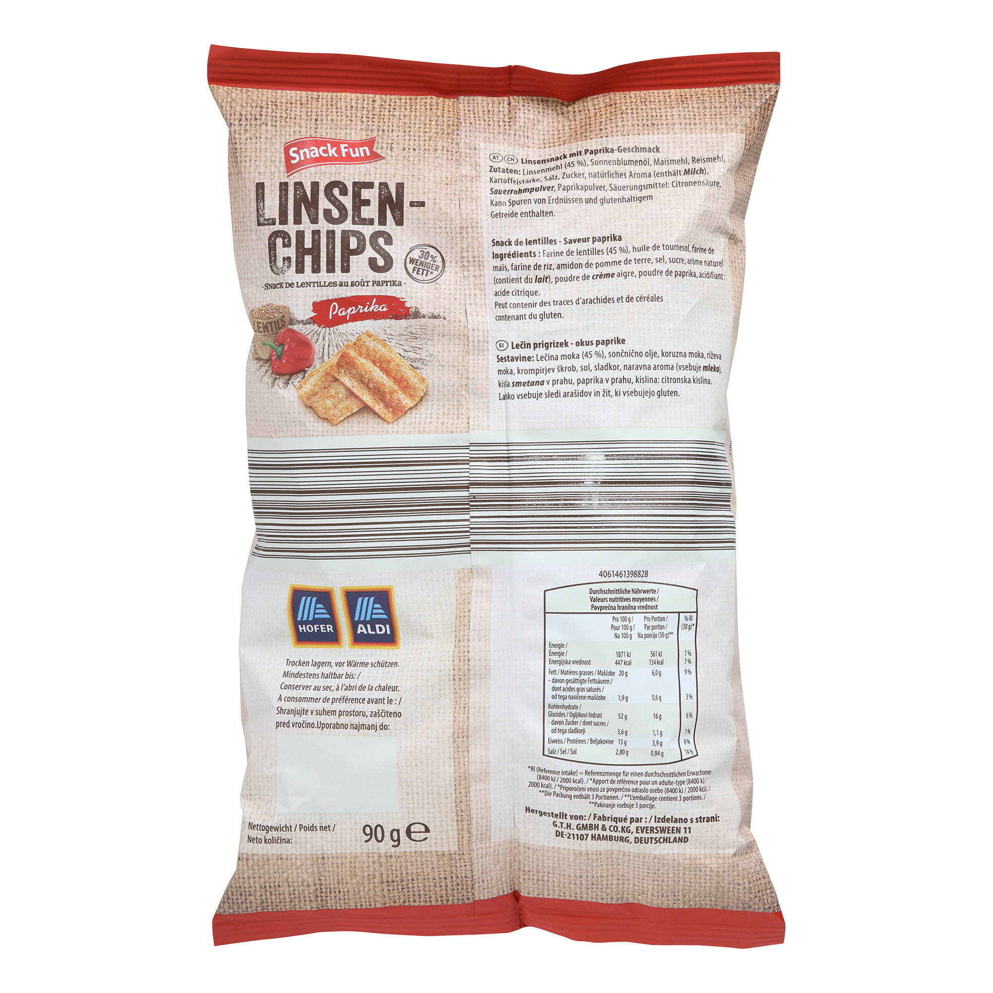 SNACK FUN Linsenchips, Paprika | ALDI-now