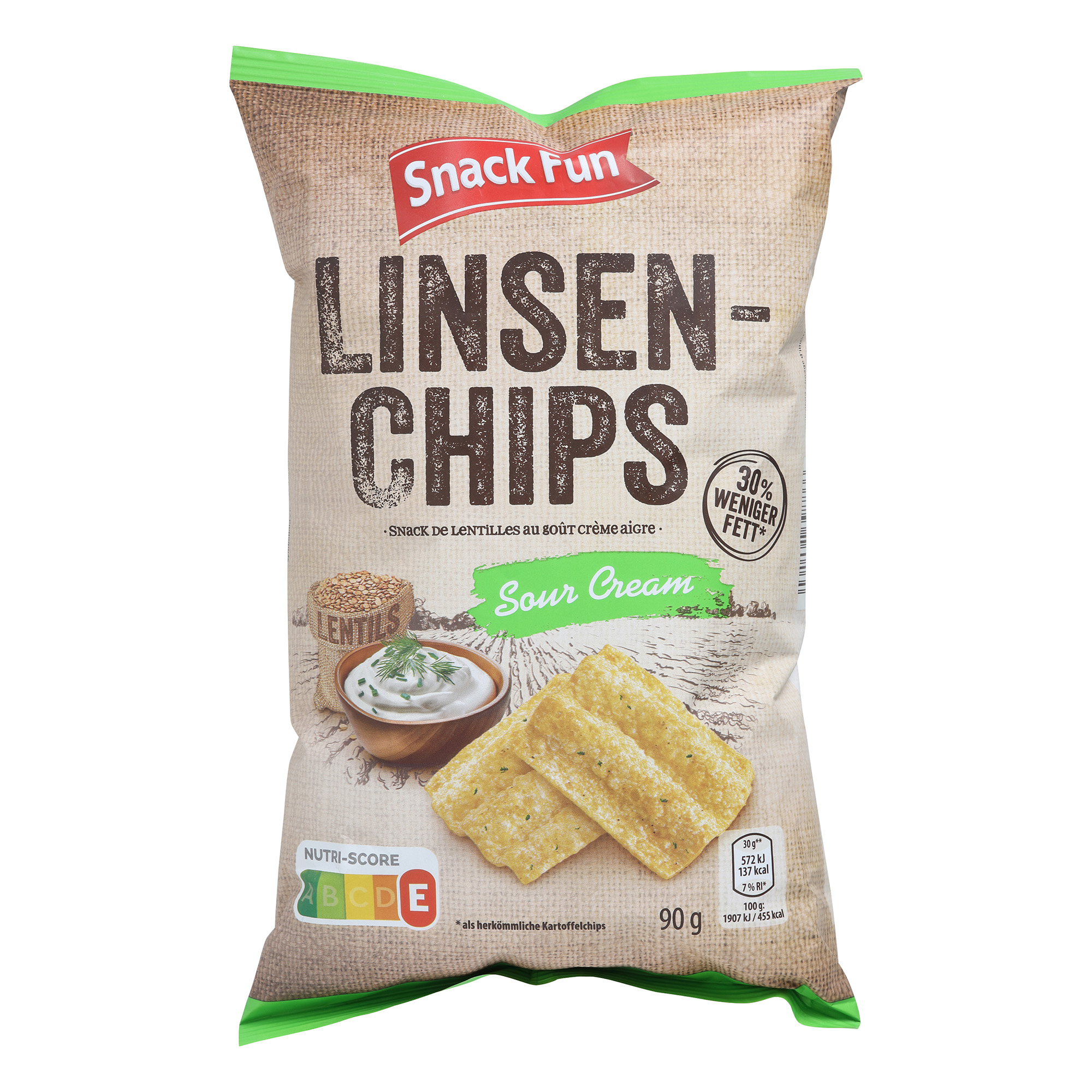 SNACK FUN Linsenchips, Sour Cream | ALDI-now