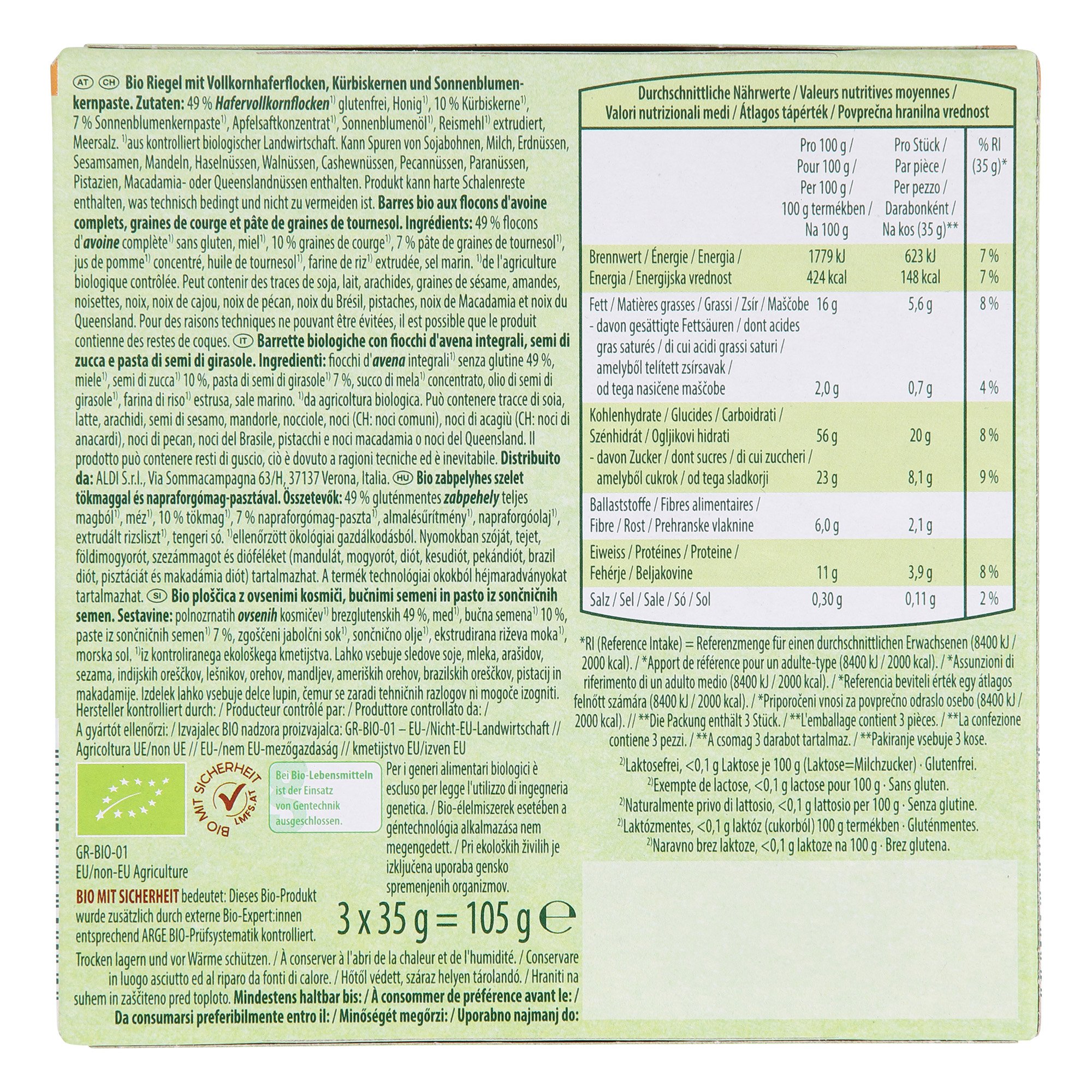 BIO Barres à l’avoine graines | ALDI-now