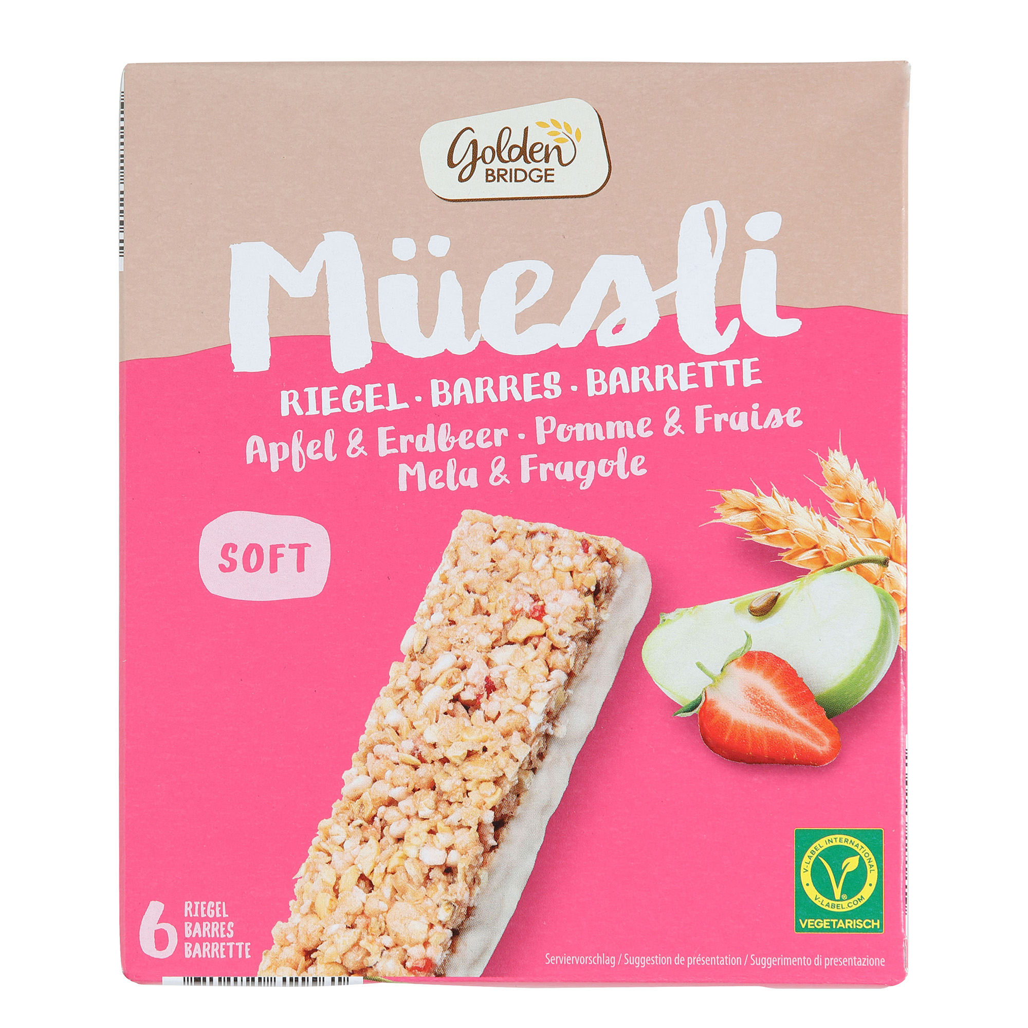 GOLDEN BRIDGE Müesliriegel, Apfel-Erdbeere | ALDI-now