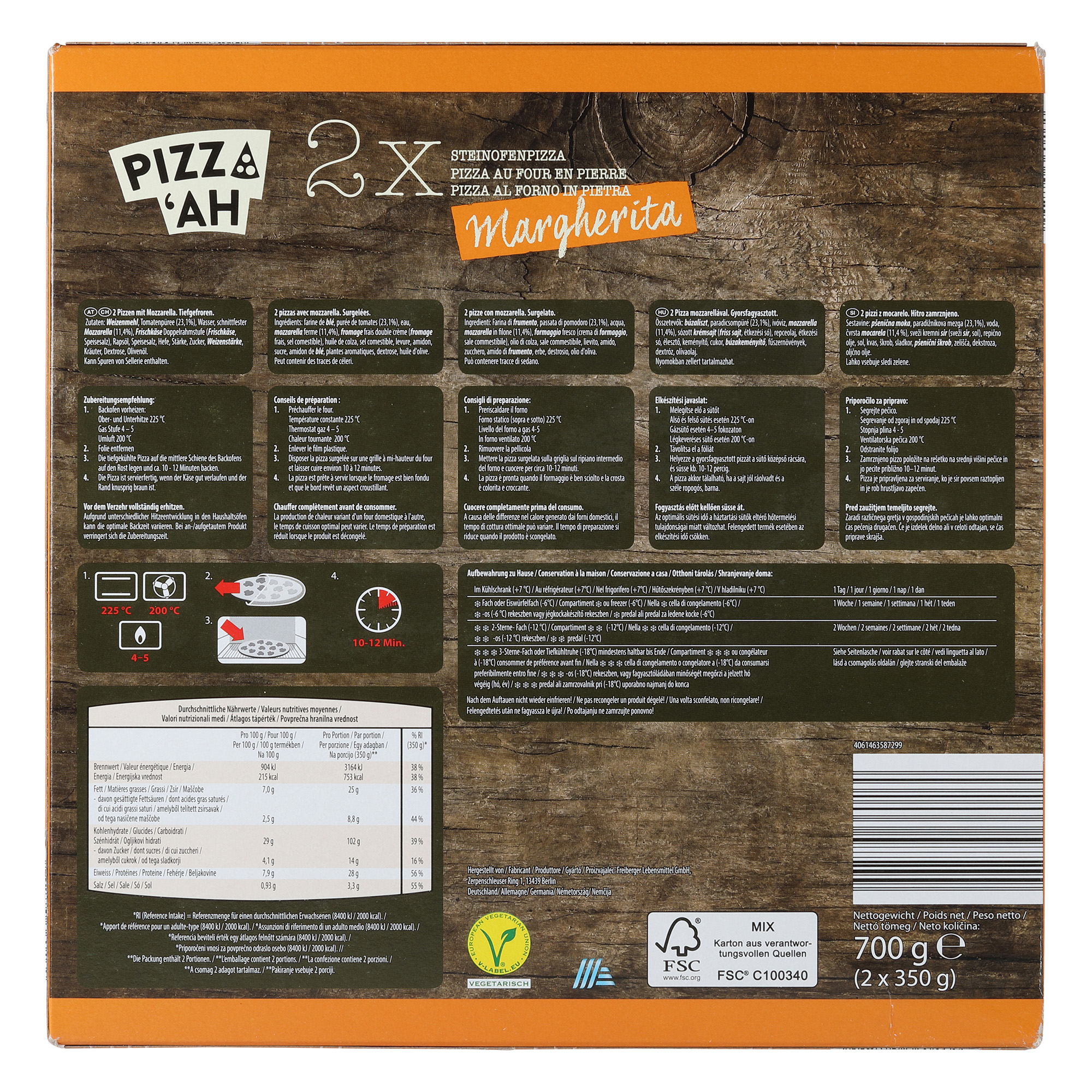 PIZZ'AH Steinofen-Pizza Margherita | ALDI-now