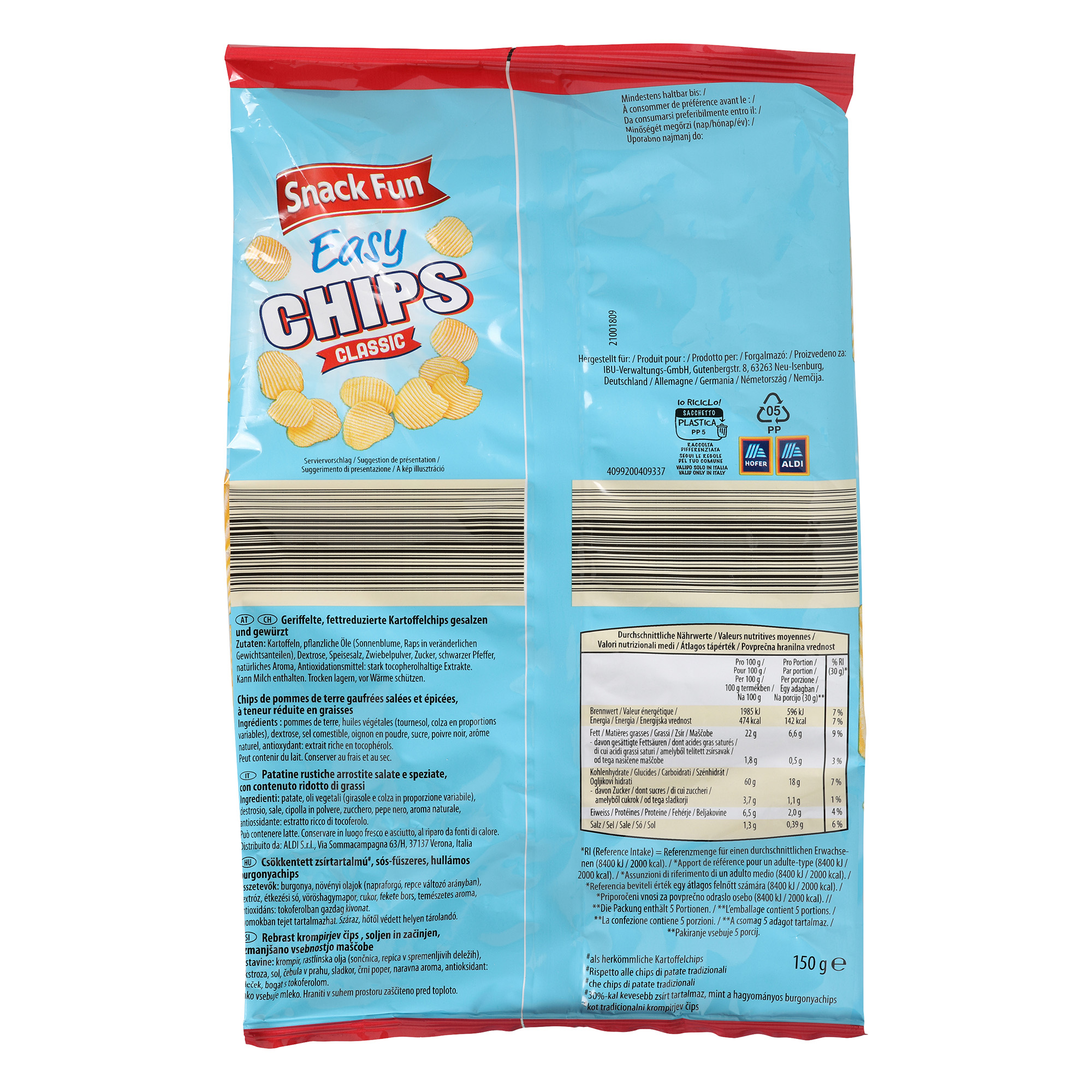 SUN SNACKS Chips fettreduziert, Classic | ALDI-now