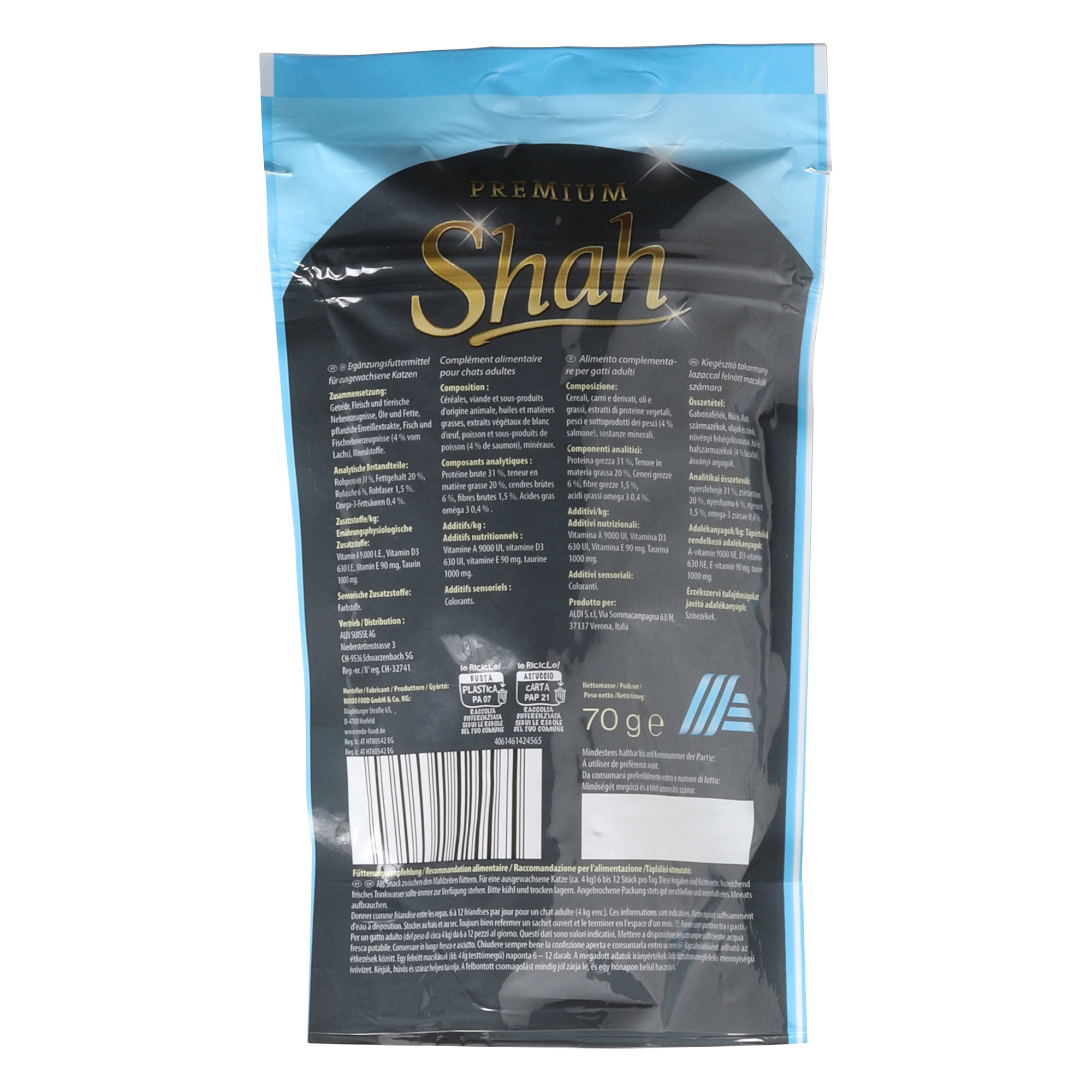 SHAH PREMIUM Katzensnack Knusperkissen, Lachs | ALDI-now