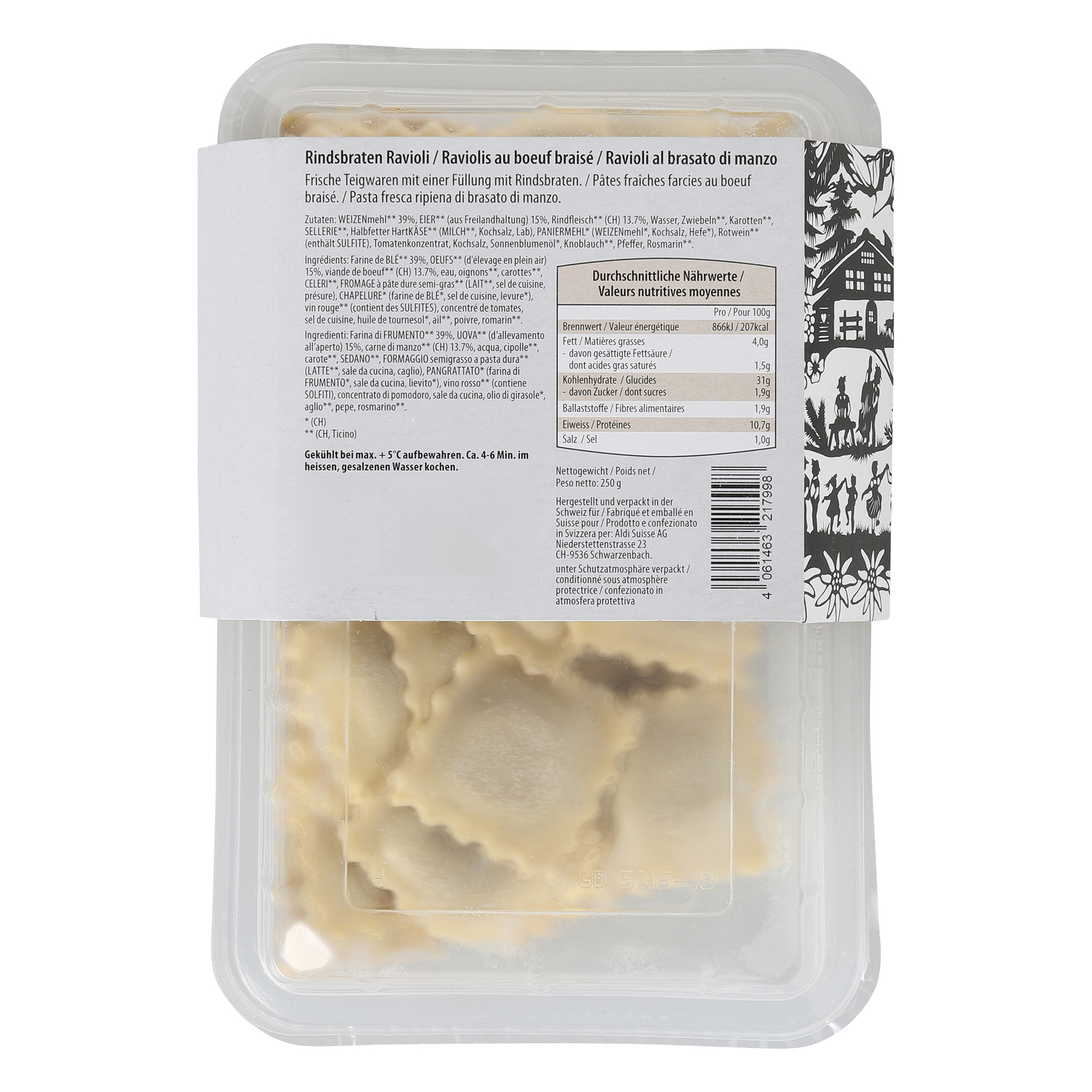 SAVEURS SUISSES Ravioli du Tessin rôti de bœuf | ALDI-now