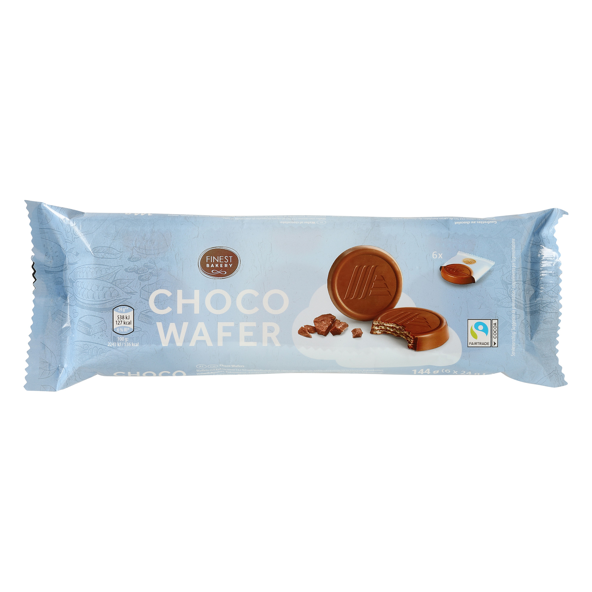 FINEST BAKERY Choco Wafers 6 x 24g | ALDI-now
