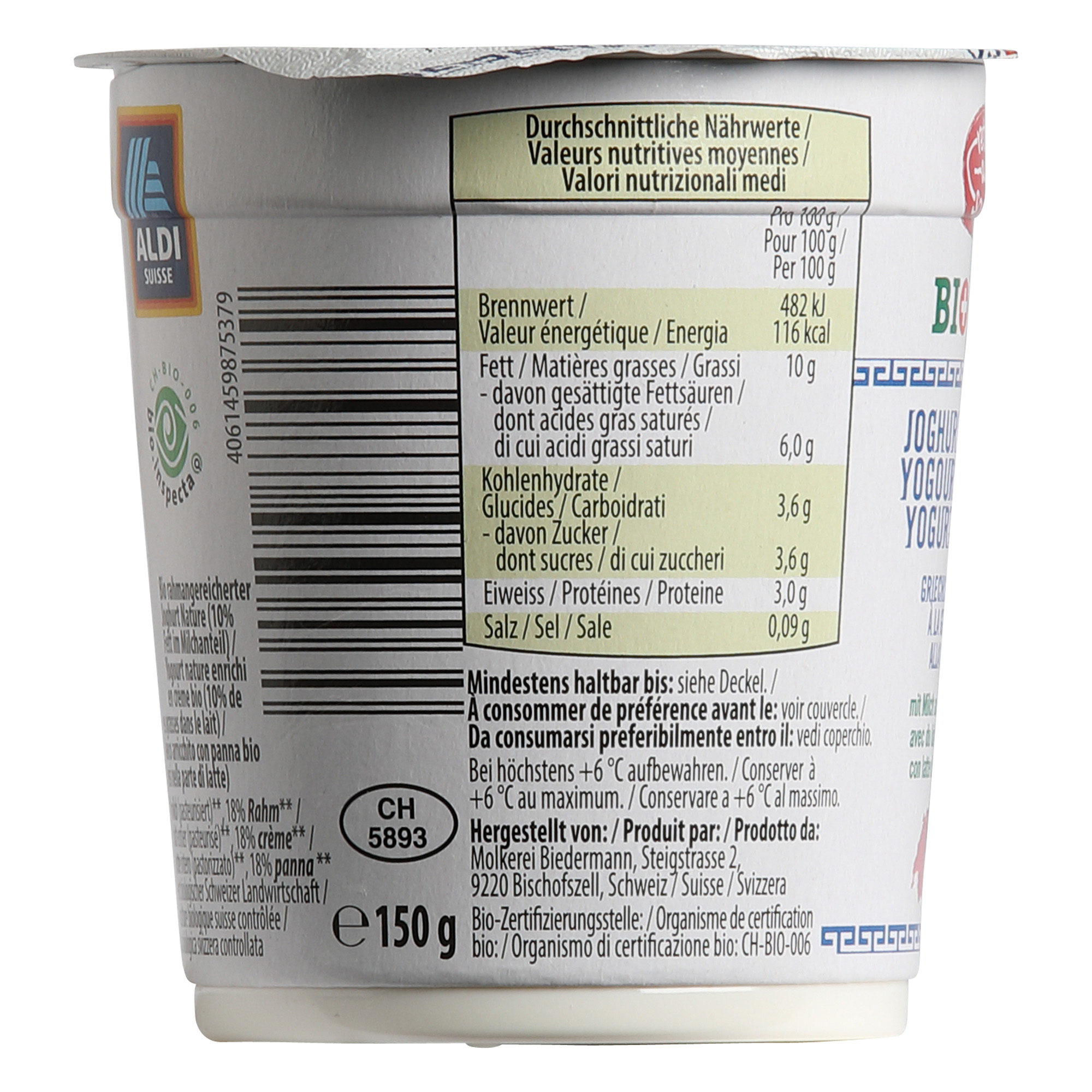 RETOUR AUX SOURCES BIO Yogurt nature alla greca | ALDI-now