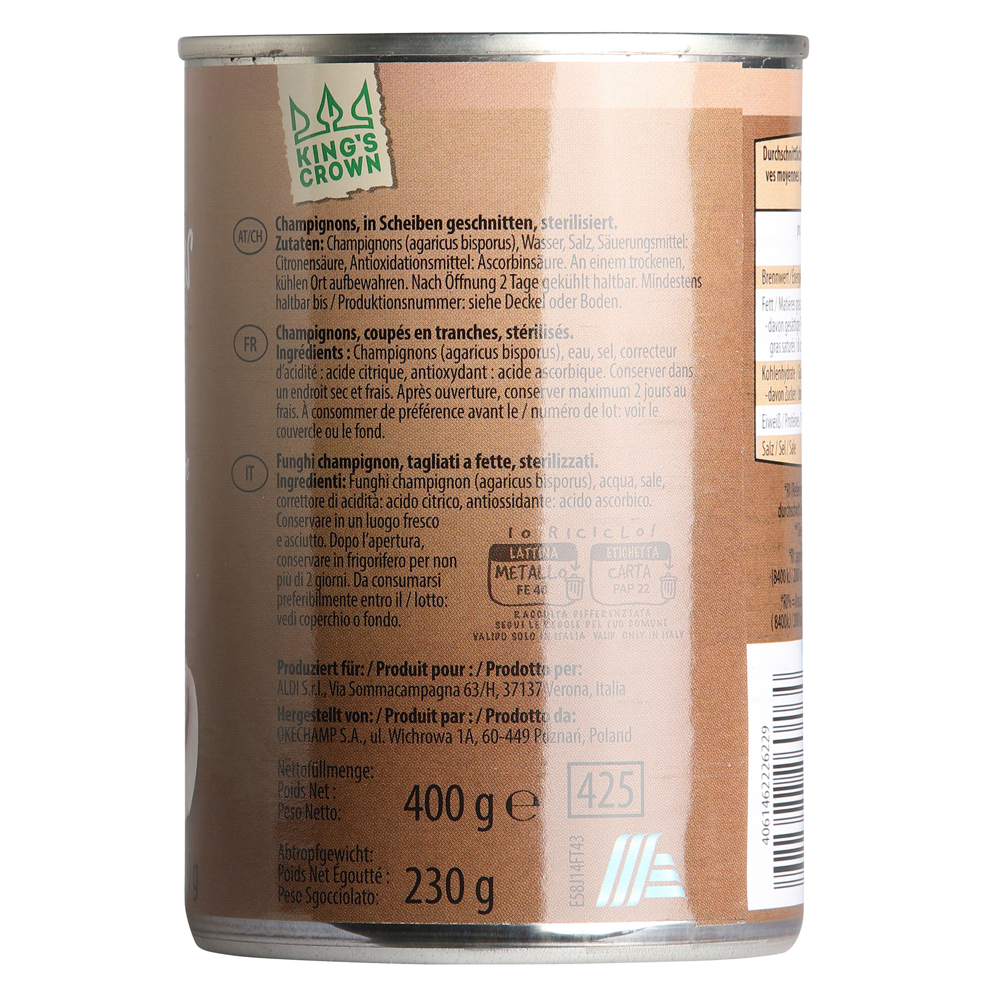 KING'S CROWN Champignons, geschnitten | ALDI-now