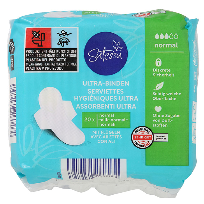 SATESSA Damenbinden Ultradünn, Normal mit Flügel | ALDI-now