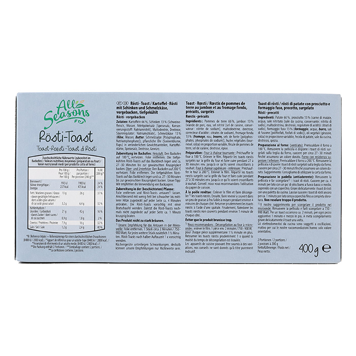 ALL SEASONS Toast de rösti | ALDI-now