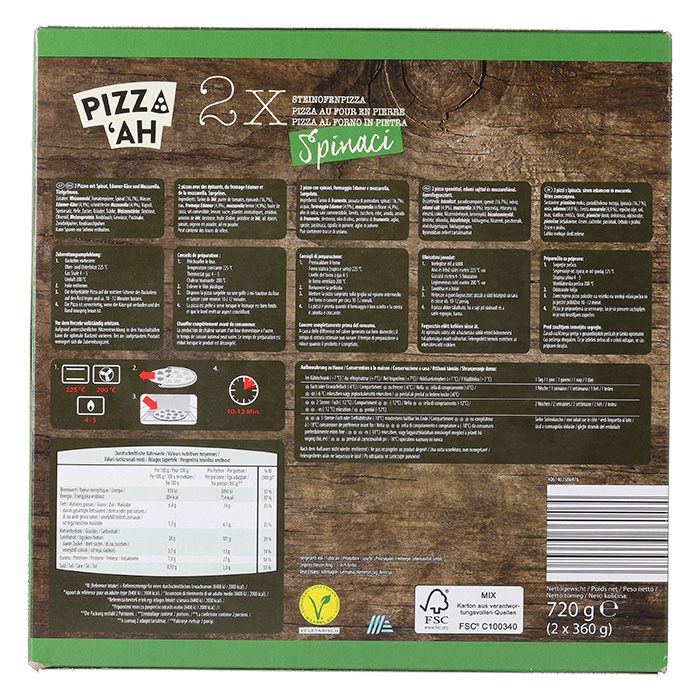 PIZZ'AH Steinofen Pizza, Spinaci | ALDI-now
