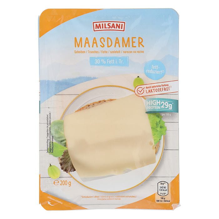 MILSANI Leichtkäse in Scheiben, Maasdamer | ALDI-now