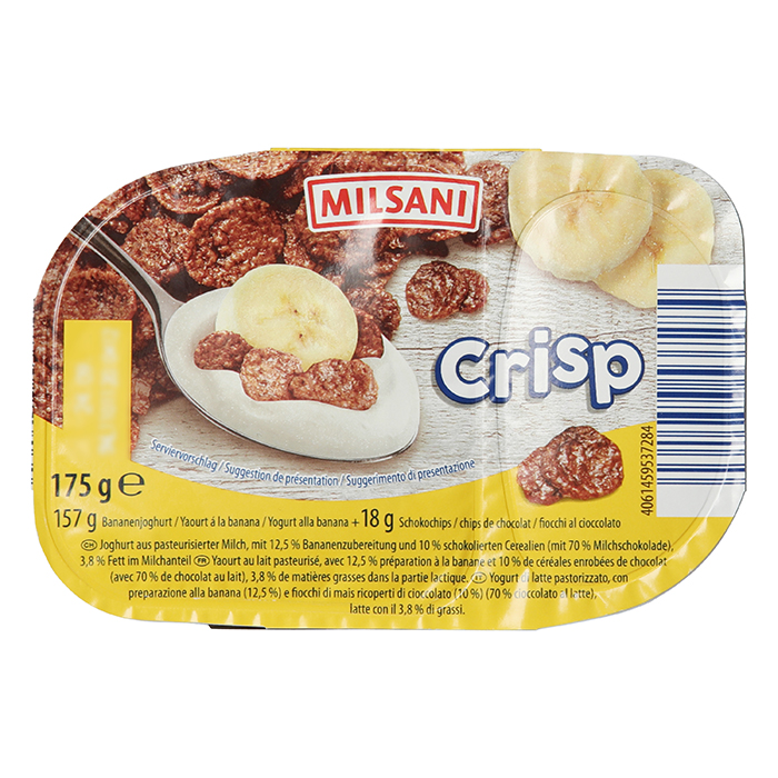 MILSANI Yogourt Crisp, Yogourt à la banane avec pépites de chocolat ...