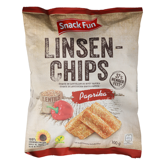 SNACK FUN Chips aux lentilles, paprika | ALDI-now