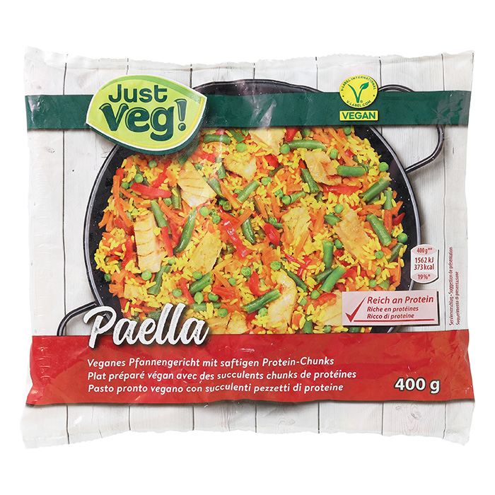 JUST VEG! Veganes Pfannengericht, «Chicken» Paella | ALDI-now