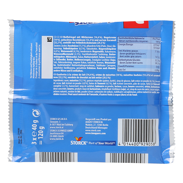 STORCK Knoppers barres aux noisettes, pack de 3 | ALDI-now
