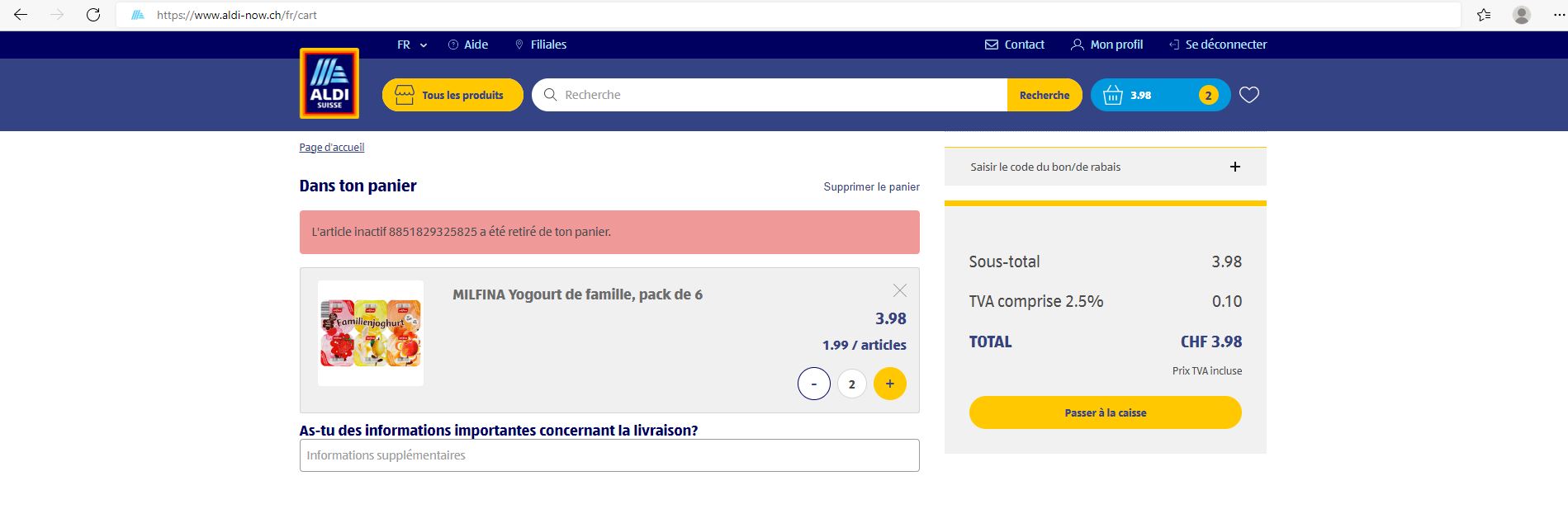 Liste de courses | ALDI-now